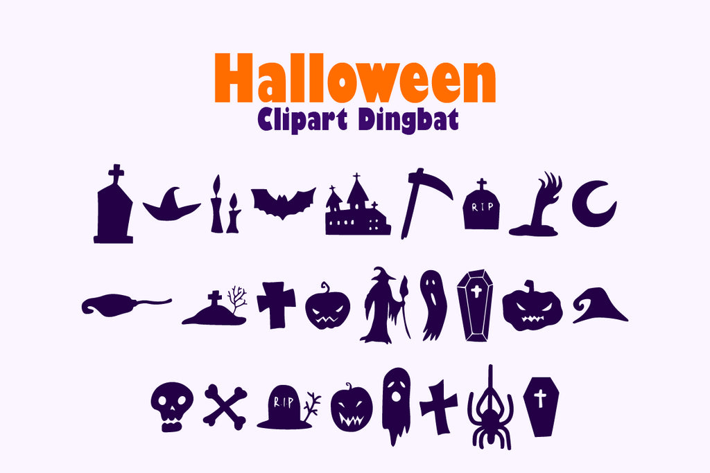 Halloween Clipart - A Dingbat Font - So Fontsy