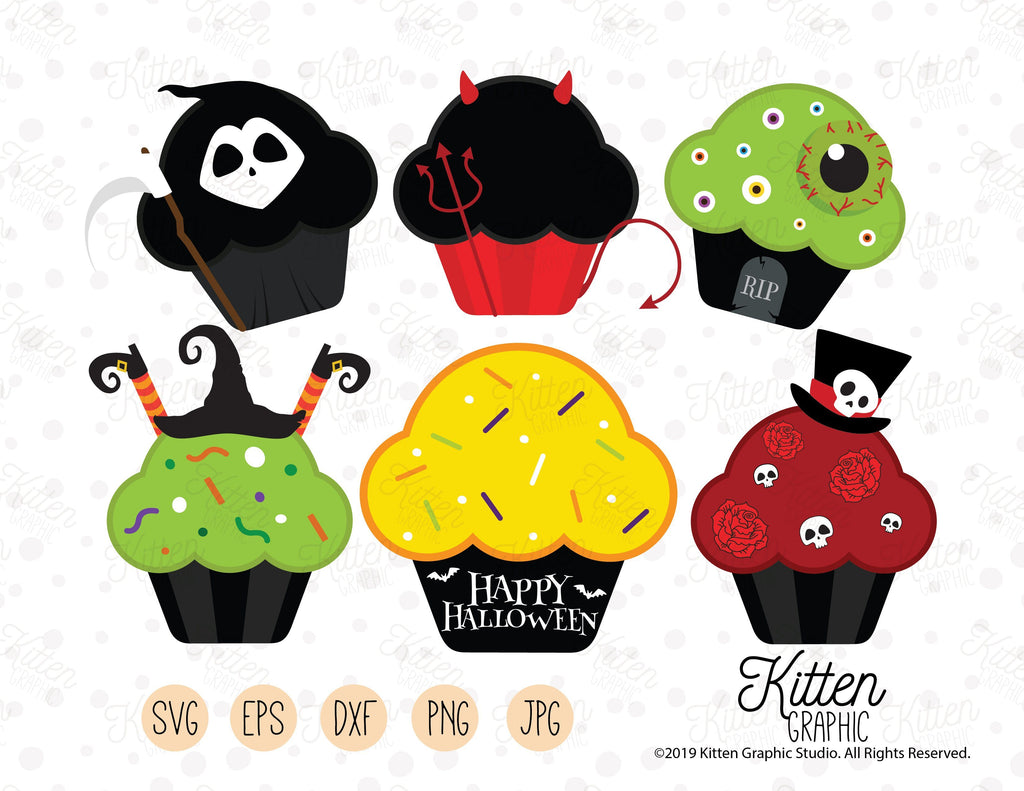 Halloween Cupcakes Cliparts - So Fontsy