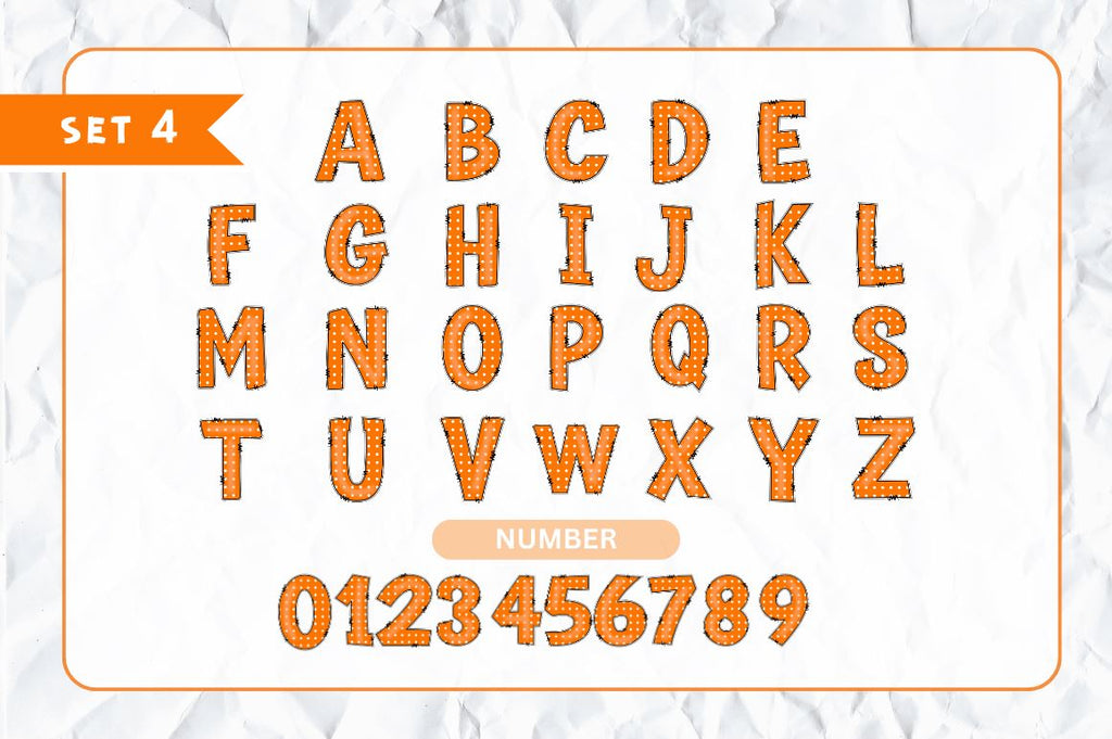 Halloween Doodle Alphabet Bundle with Hand Drawn Clipart - So Fontsy