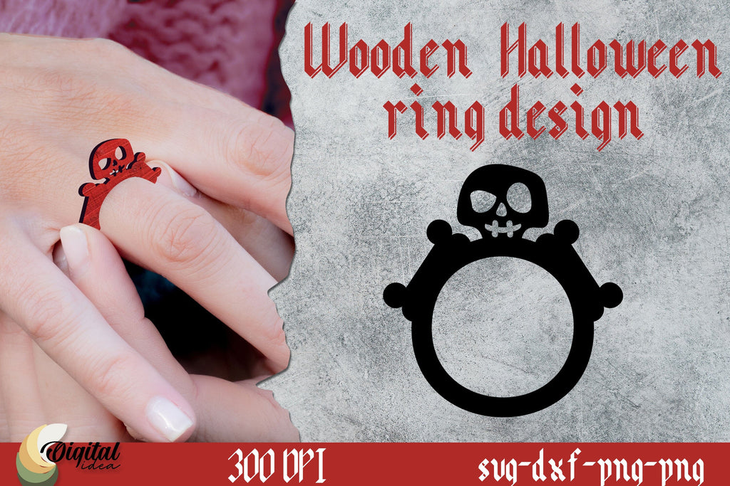 Halloween Finger Ring. Spooky Jewelry lasercut SVG - So Fontsy