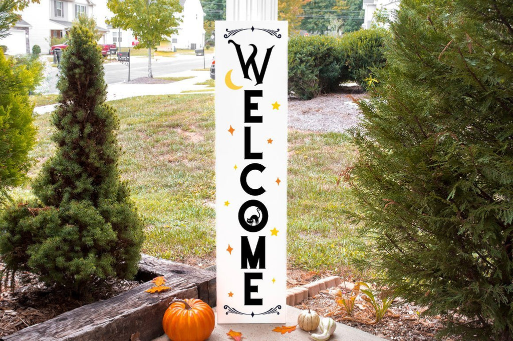 Halloween Front Porch Sign SVG - Halloween Welcome Sign - So Fontsy