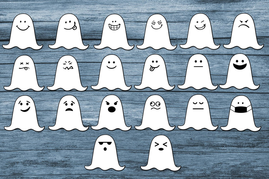 Halloween Ghosts Emojis Cliparts- Halloween Ghosts Cliparts - So Fontsy