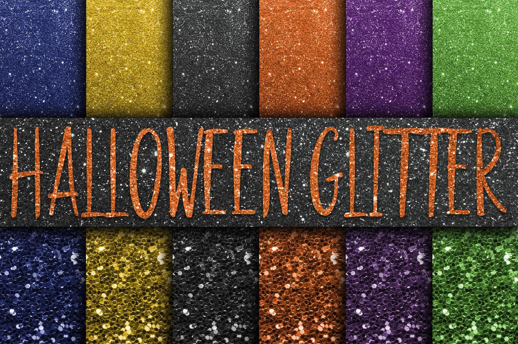 Halloween Glitter Digital Paper Textures - So Fontsy