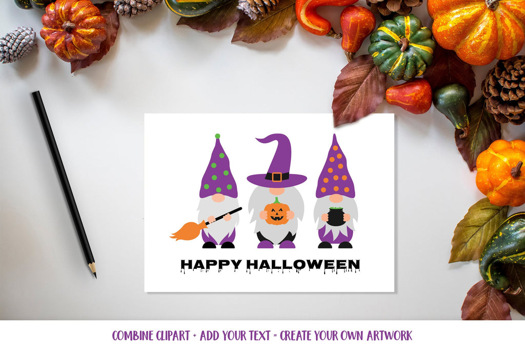 Halloween gnomes SVG bundle. Halloween gnomes clipart set - So Fontsy