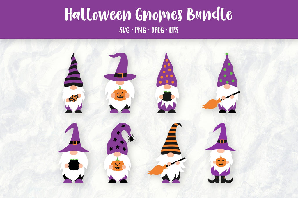 Halloween gnomes SVG bundle. Halloween gnomes clipart set - So Fontsy