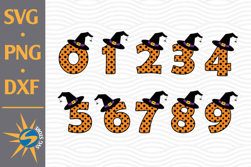 Halloween Hat Numbers SVG, PNG, DXF Digital Files Include - So Fontsy