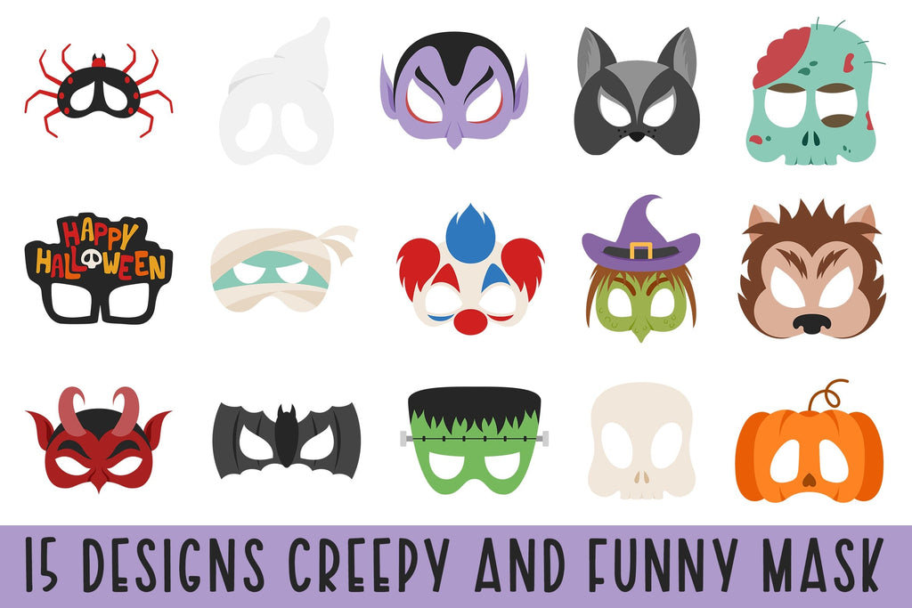 Halloween Mask Bundle | Costume Party - So Fontsy