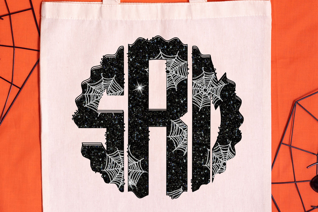 Halloween Monogram PNG, Black Spiderweb Alphabet Doodle Set - So Fontsy