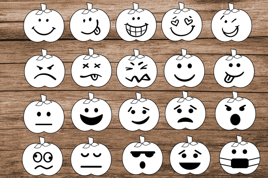 Halloween Pumpkins Emojis Cliparts- Halloween Pumpkins Cute - So Fontsy