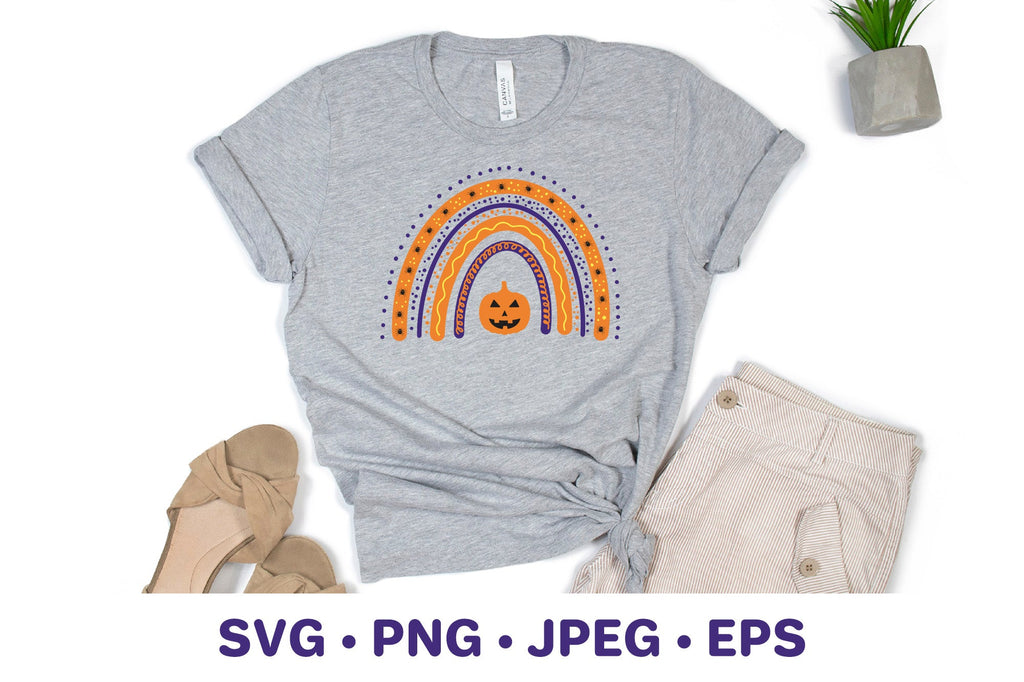 Halloween rainbow. Cute pumpkin rainbow. Halloween clipart - So Fontsy