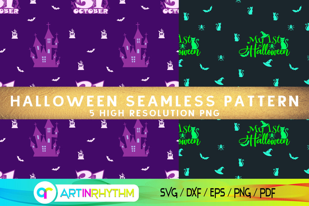Halloween seamless pattern digital paper - So Fontsy