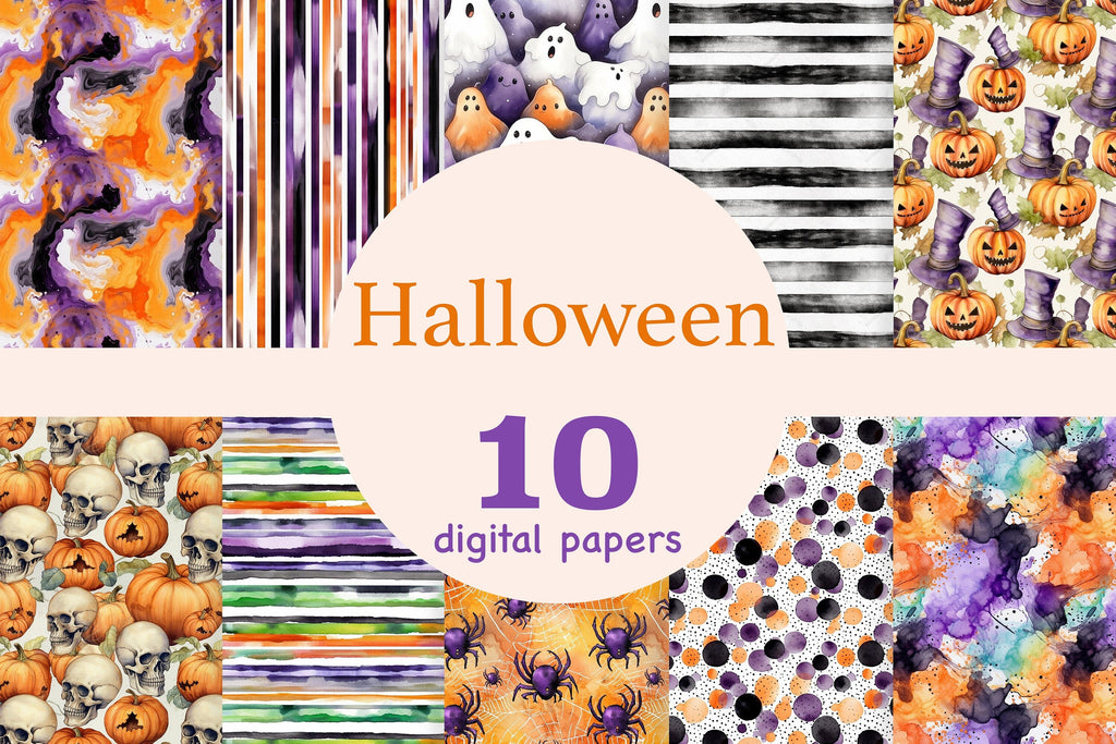 Halloween Seamless Pattern | Spooky Digital Paper Set - So Fontsy