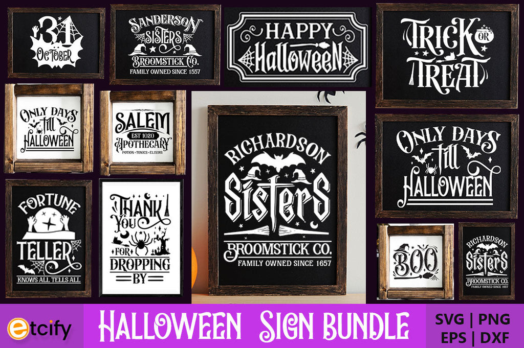 Halloween Sign Bundle. Sign Design - So Fontsy