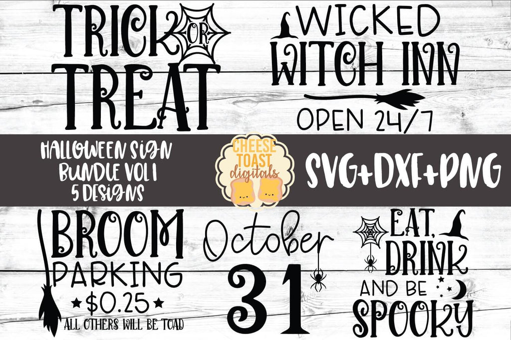 Halloween Sign Bundle Vol 1 - Fall SVG PNG DXF Cut Files - So Fontsy