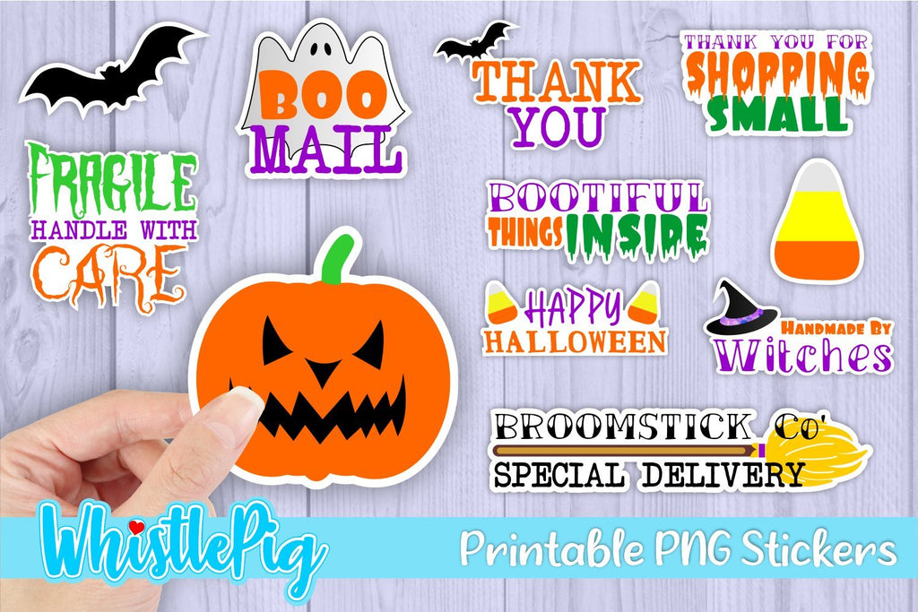 Halloween Sticker Bundle - Print and Cut Stickers - Thank You Stickers ...