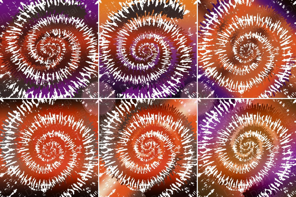 Halloween Tie Dye Digital Papers Backgrounds - So Fontsy