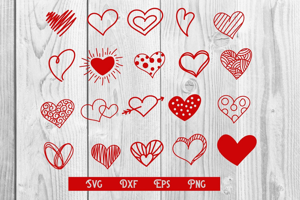 Handrawn heart, doodle heart, valentine svg - So Fontsy