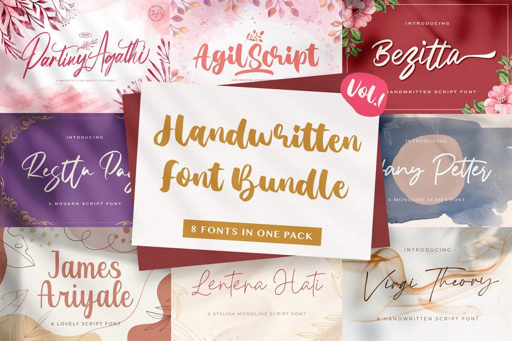 Handwritten Font Bundle Vol 1 - So Fontsy