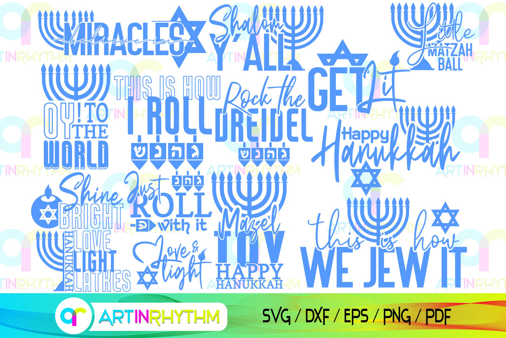 Hanukkah svg bundle - So Fontsy