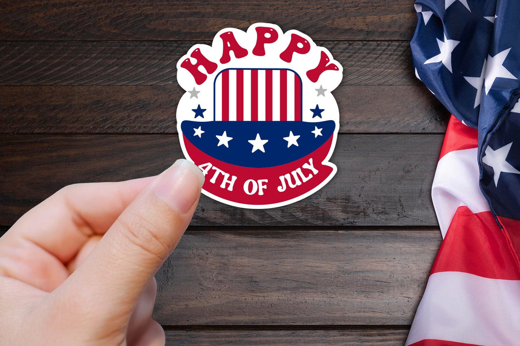 Happy 4th of July Printable Sticker PNG - So Fontsy