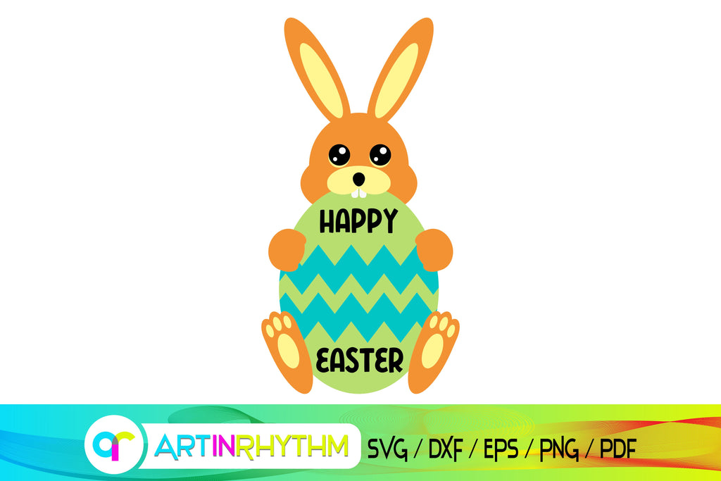 happy Easter day, egg, bunny svg, spring - So Fontsy