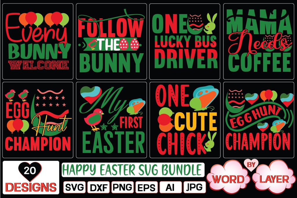 happy easter svg bundle SVG Cut File - So Fontsy
