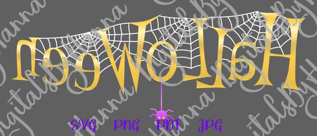 Happy Halloween Spider Web Print and Cut - So Fontsy