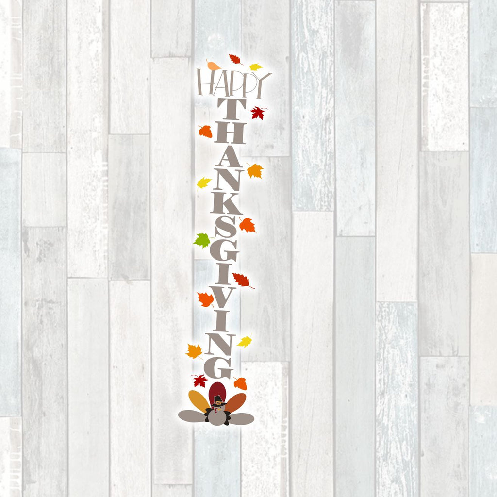 Happy Thanksgiving Tall Vertical Front Porch Sign Quote SVG - So Fontsy