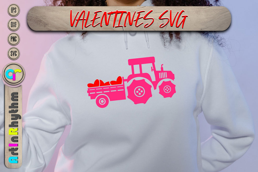 Happy Valentine's day tractor heart svg - So Fontsy