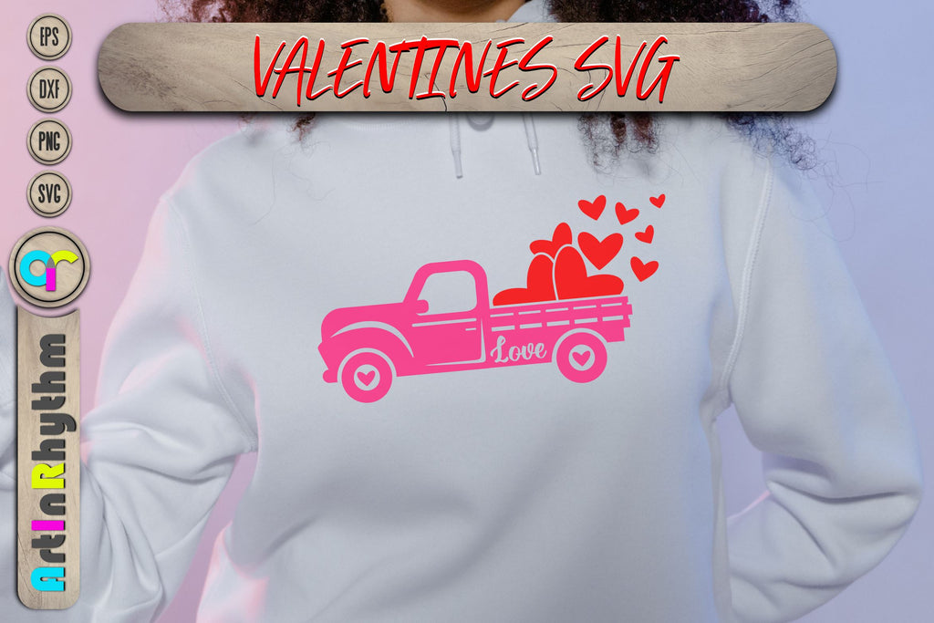 Happy Valentine's day truck heart svg - So Fontsy
