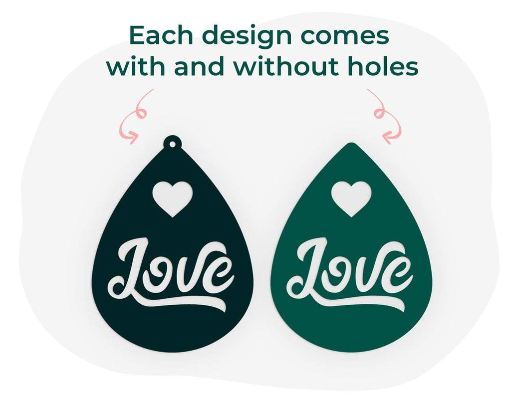 Heart Earring svg, Valentine earring svg, Leather earring svg, love ...