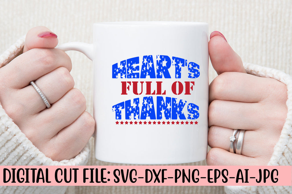 Heart's Full Of Thanks SVG Cut File - So Fontsy