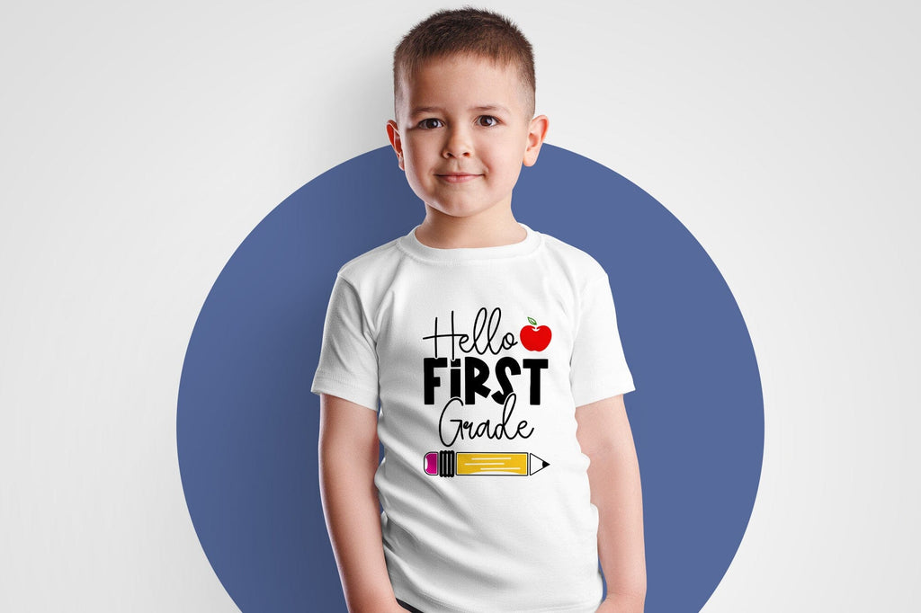 Hello First Grade SVG, Back to School SVG - So Fontsy