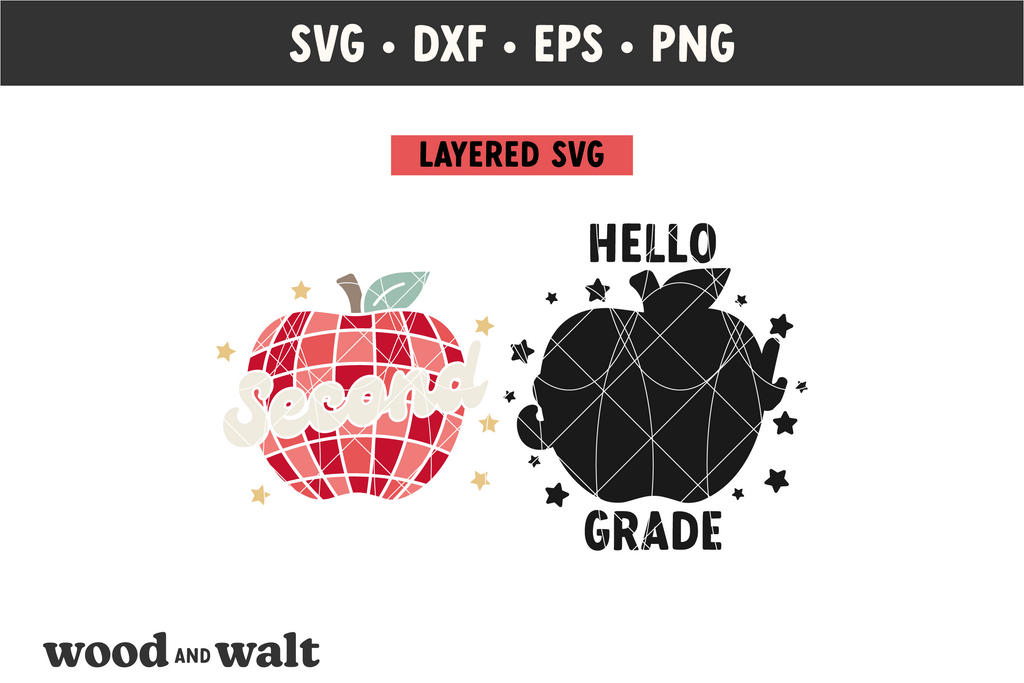 Hello Second Grade Apple SVG | Back To School SVG - So Fontsy