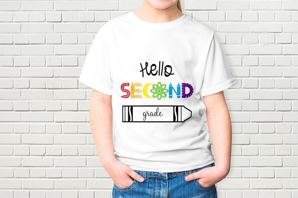 Hello Second Grade Crayon - So Fontsy