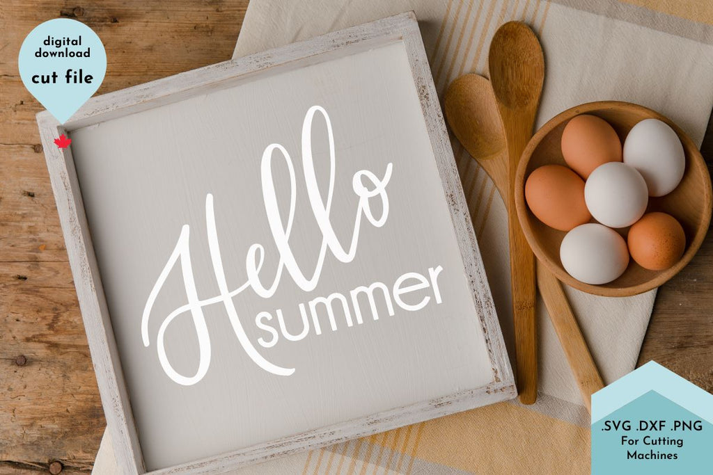 Hello Summer Hand Lettered SVG Cut File - So Fontsy