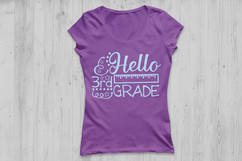 Hello Third Grade| Back To School SVG Cutting Files - So Fontsy