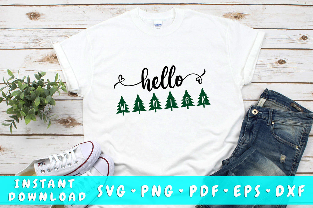 Hello Winter SVG, Winter Quote SVG, Winter Saying SVG - So Fontsy