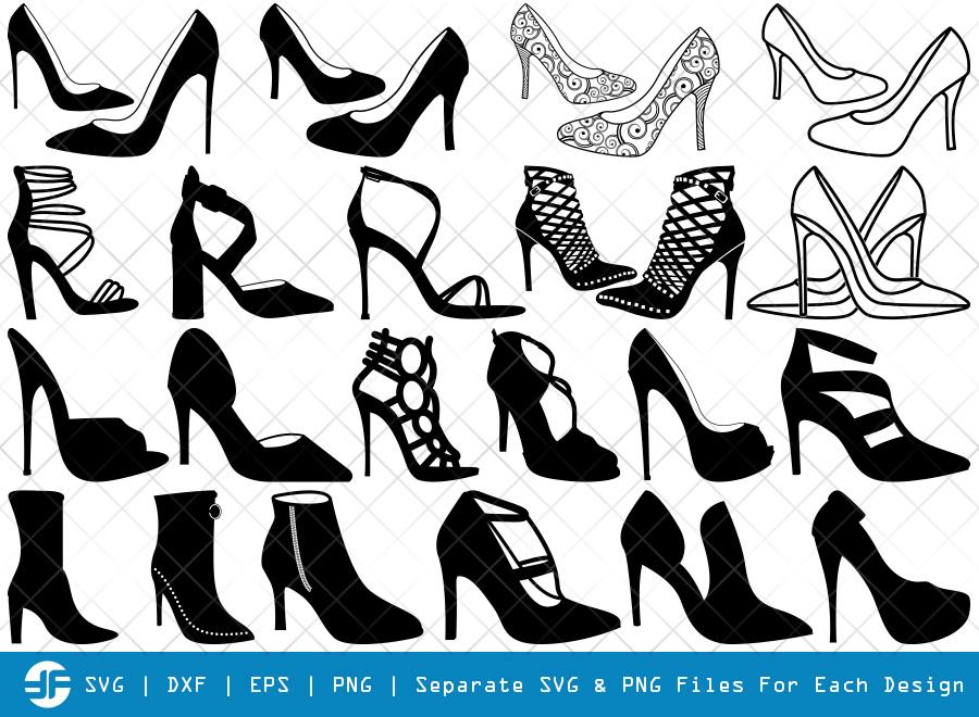 High Heels SVG Cut Files | Women Shoes Silhouette Bundle - So Fontsy