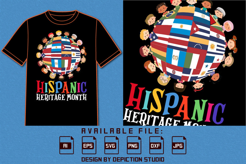 Hispanic Heritage Month T Shirt, Hispanic The world Flags Shirt ...