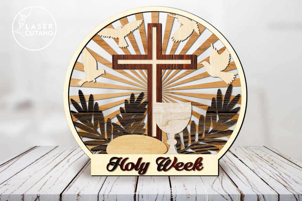 Holy Week Religious Cut Template Easter Multilayer Laser Cut Wood or ...
