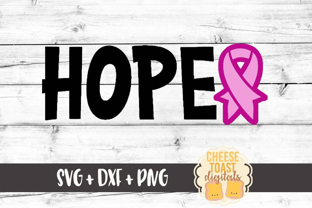 Hope with Ribbon - Breast Cancer Awareness - So Fontsy