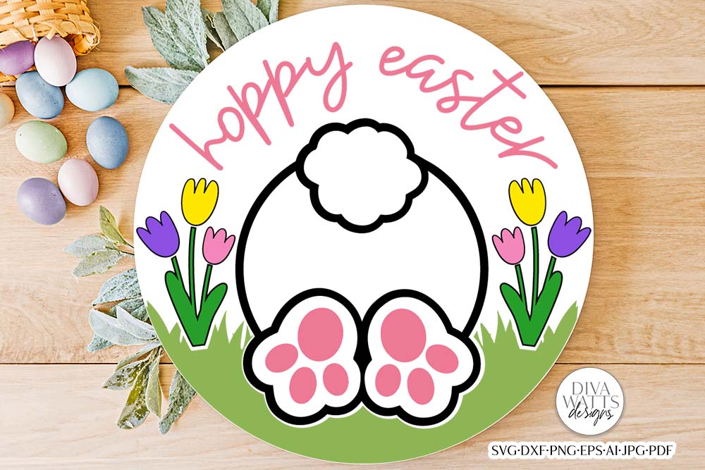 Hoppy Easter SVG | Easter Bunny Design - So Fontsy
