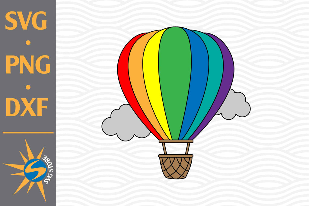 Hot Air Balloon SVG, PNG, DXF Digital Files Include - So Fontsy