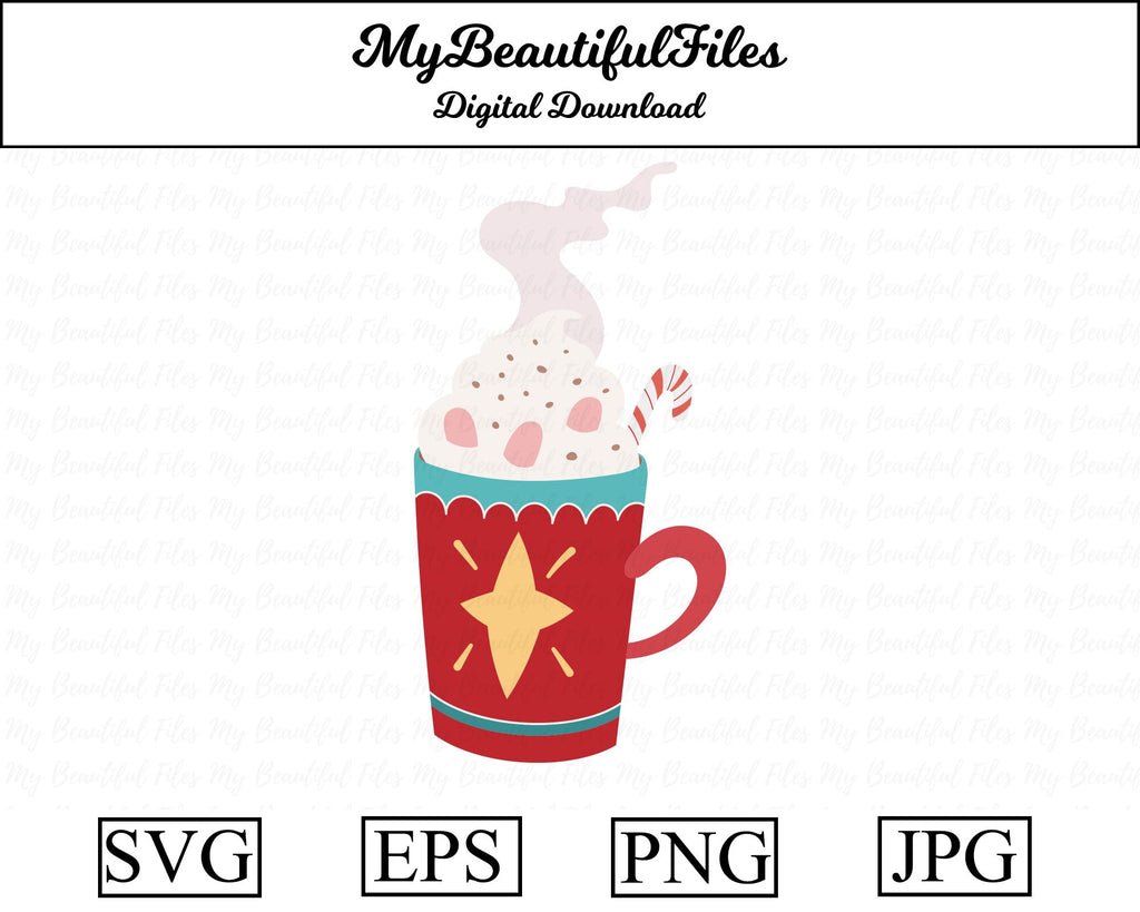 hot chocolate mug - Christmas - So Fontsy