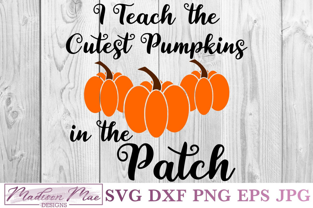 I Teach The Cutest Pumpkins In The Patch, Fall Teacher SVG - So Fontsy