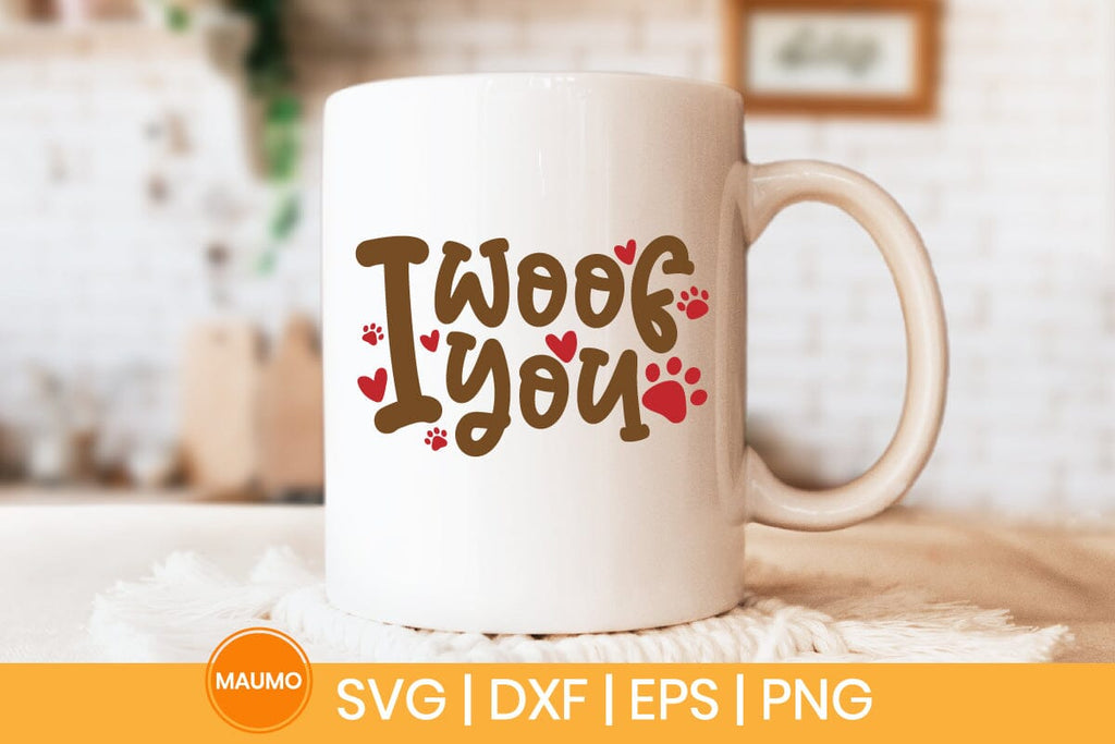 I woof you dog valentine svg quote - So Fontsy