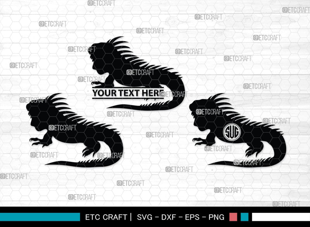 Iguana Monogram, Iguana Silhouette, Iguana SVG, Lizard Svg, Reptile Svg ...