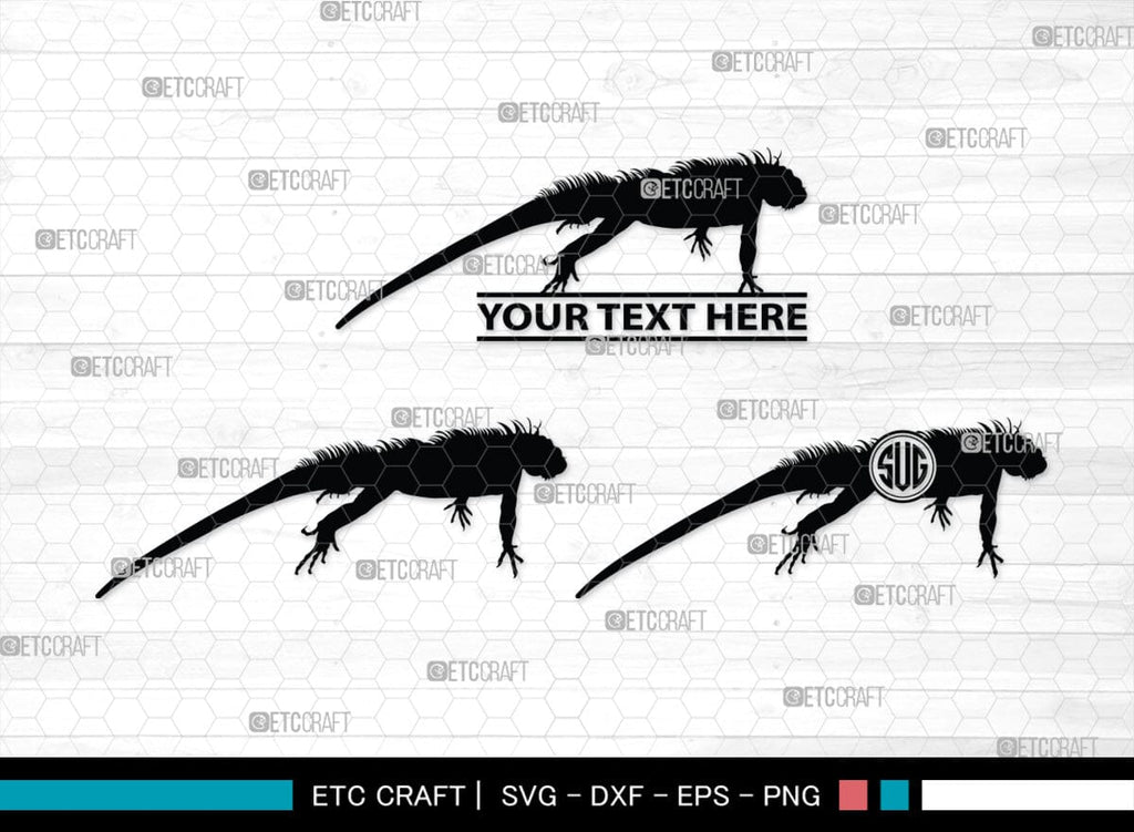Iguana Monogram, Iguana Silhouette, Iguana SVG, Lizard Svg, Reptile Svg ...