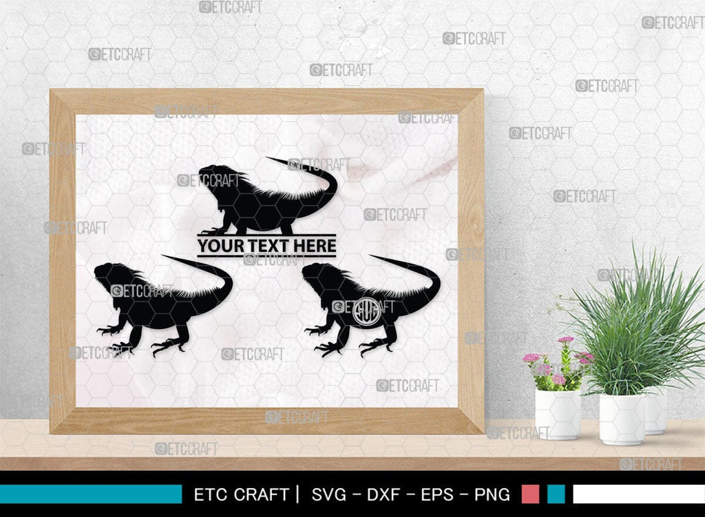 Iguana Monogram, Iguana Silhouette, Iguana SVG, Lizard Svg, Reptile Svg ...
